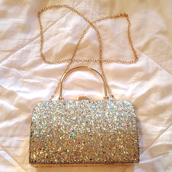 Marshalls | Bags | Gold Glitter Crossbody | Poshmark